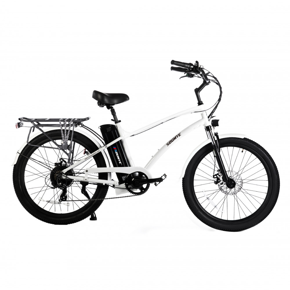 Soumye 48V500W13Ah 26" Step-Over Beach Cruiser Electric Bicycle