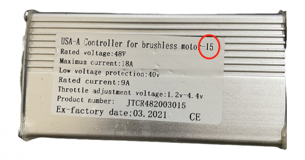 48V Controller For S126, S128, 500W 20x4.0 Folding Bike (-15)